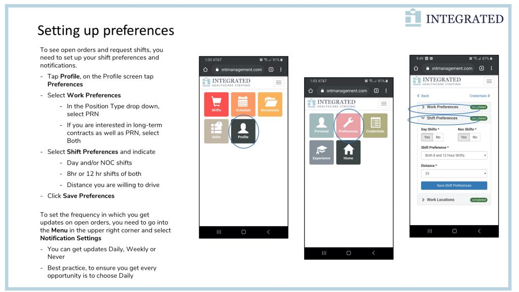 Workforce Portal Mobile Instructions - Integrated Healthcare Staffing