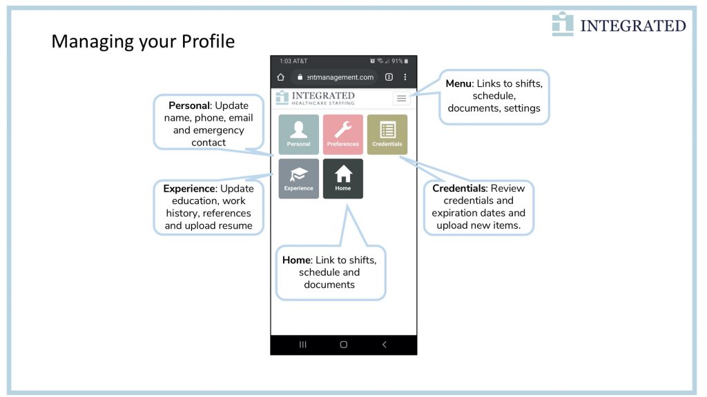 Workforce Portal Mobile Instructions - Integrated Healthcare Staffing